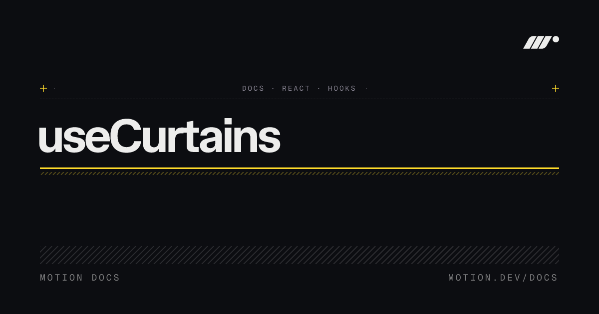 useCurtains - Animated page transitions in React | Motion React